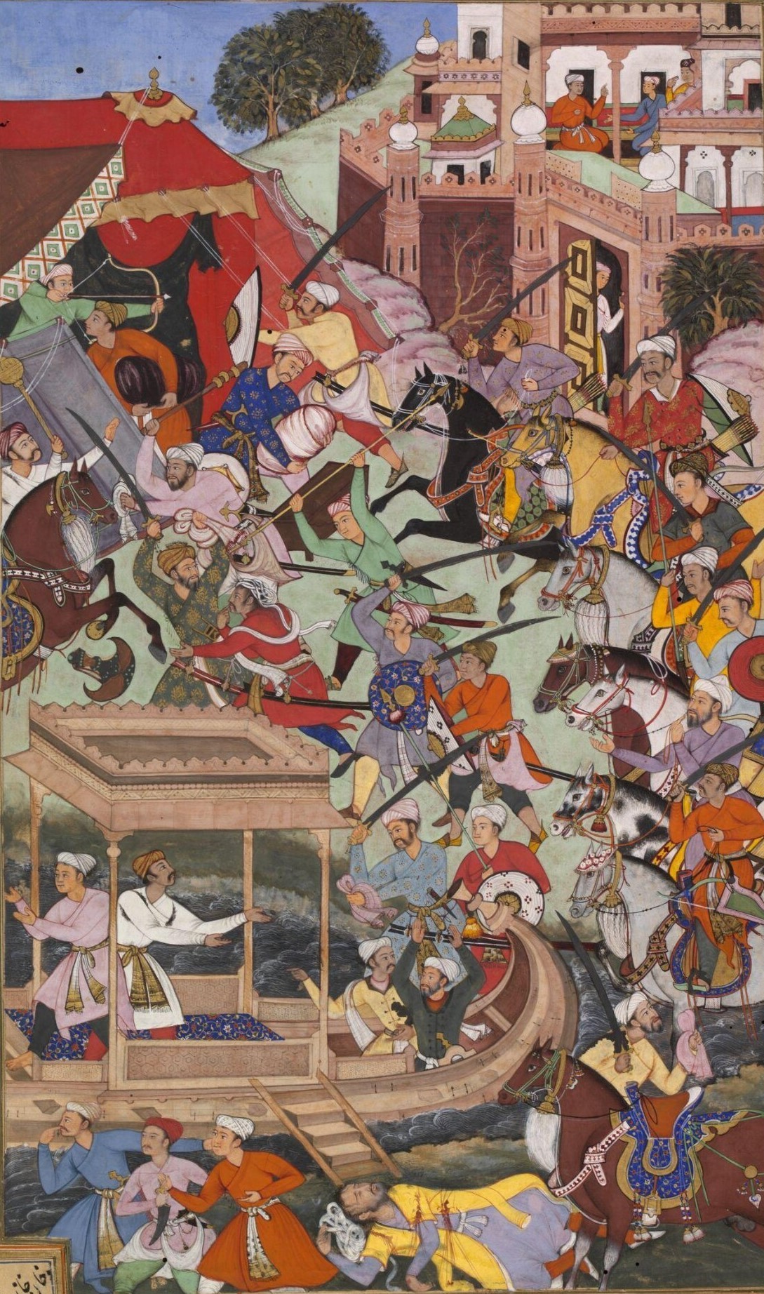 The Mughal Empire's ruler, Akbar, and his first three wives.
