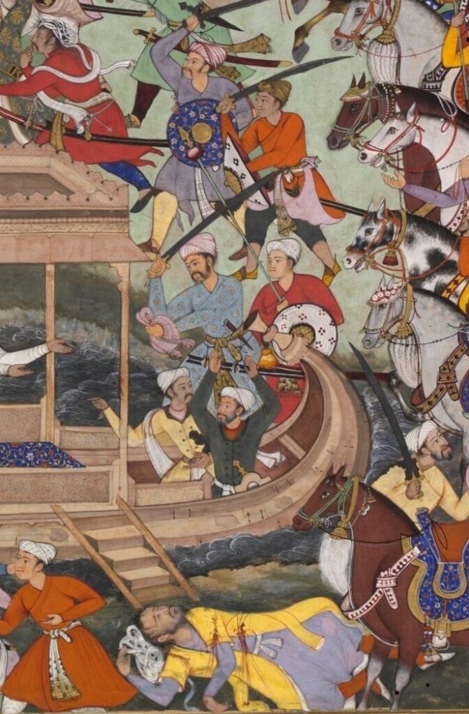 The Mughal Empire's ruler, Akbar, and his first three wives.