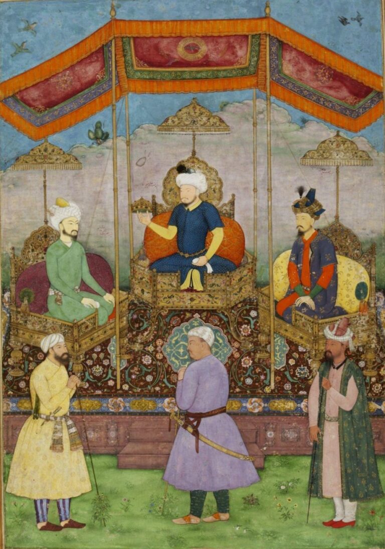 The Mughal Empire's ruler, Akbar, and his first three wives.
